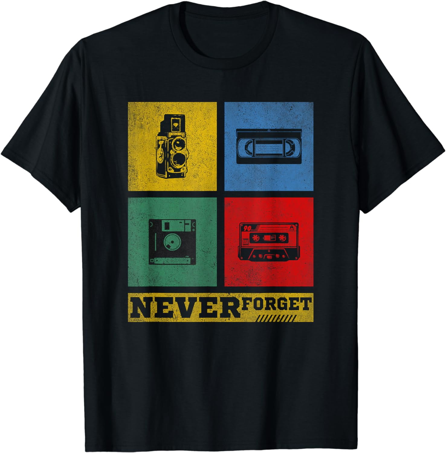 Never Forget Cassette Tape VHS CD Retro 1970's 1980's 1990's T-Shirt ...
