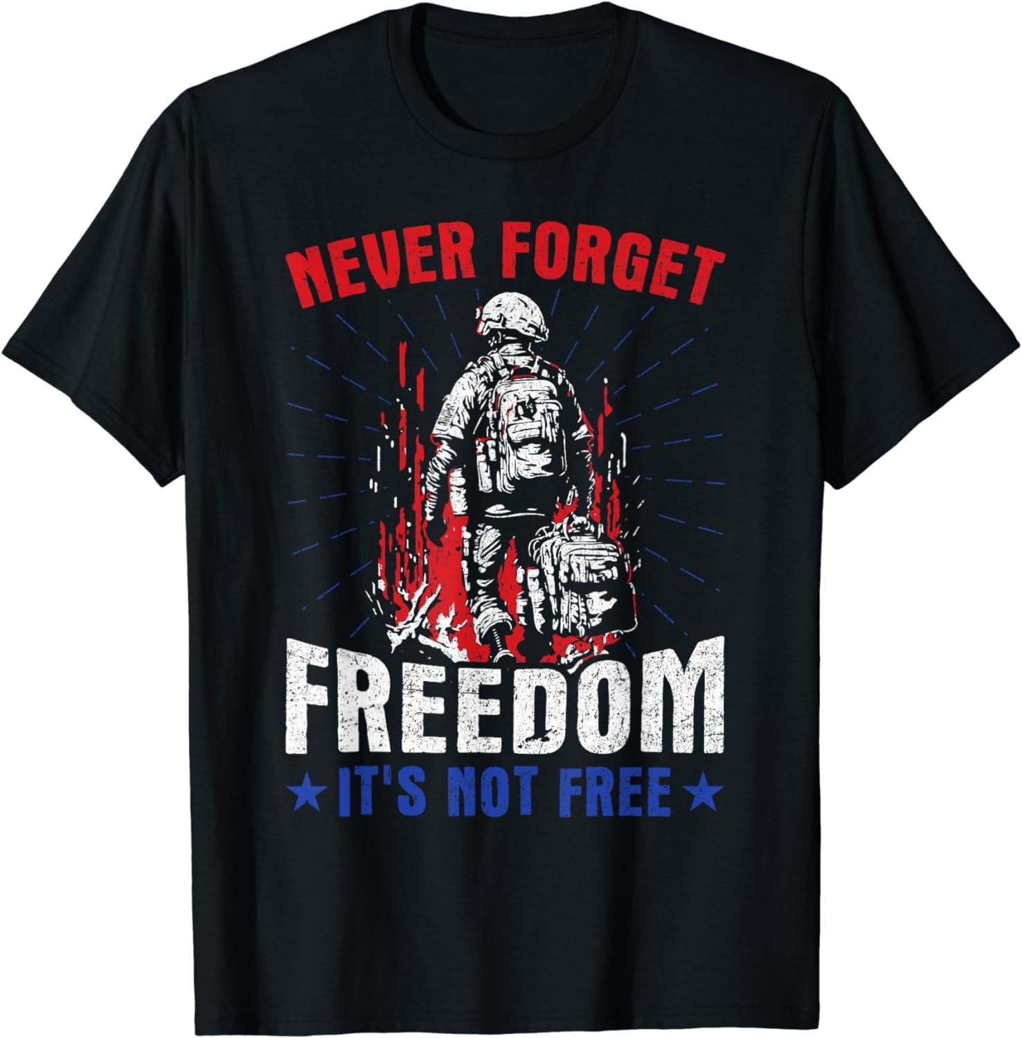 Never Forget Freedom it's not free usa american memorial day T-Shirt ...