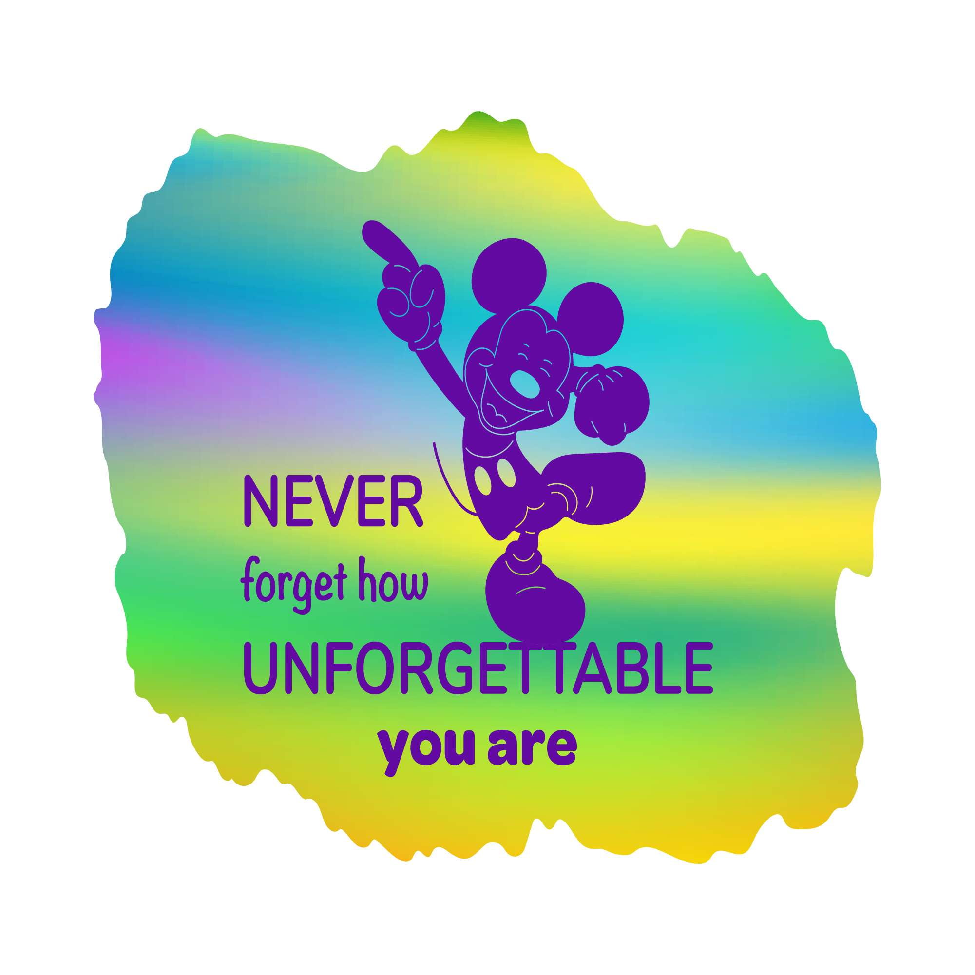 Never Forget How Unforgettable U Are Motivational Quote Watercolor Kids ...