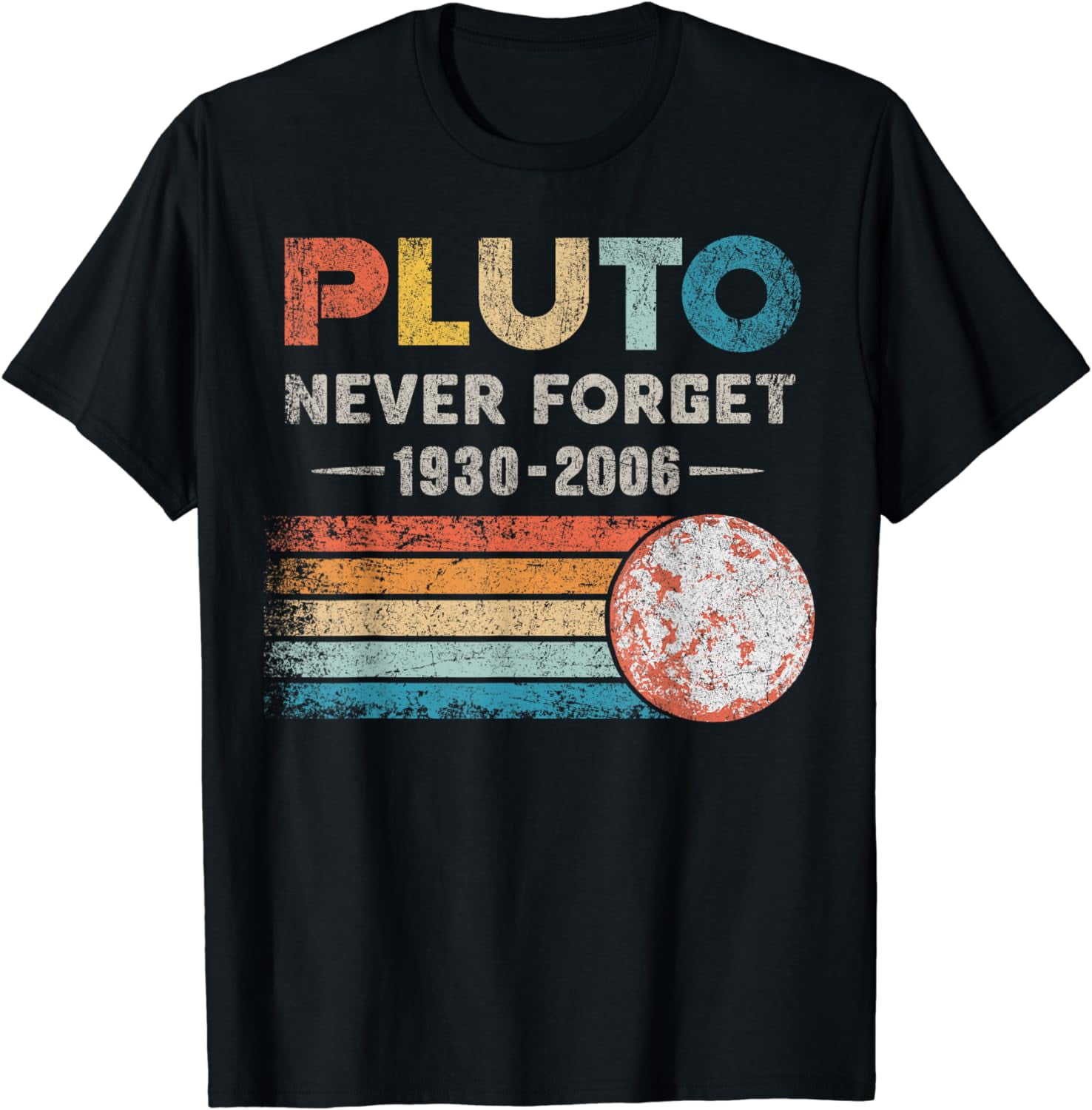 Never Forget Pluto Shirt Retro Style Funny Space Science T-Shirt - Walmart.com