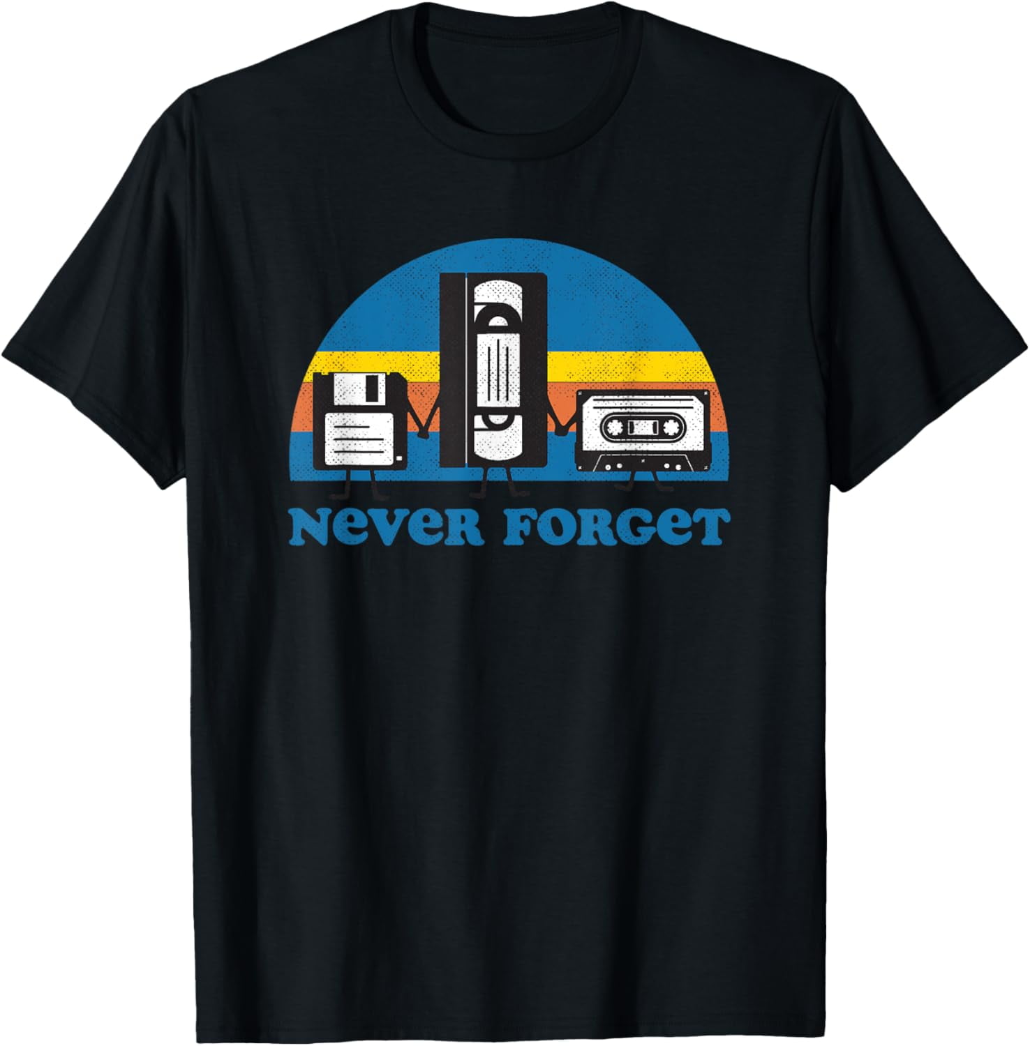 Never Forget T Shirt Funny Floppy Disk VHS Tape 90s 80s Tee - Walmart.com