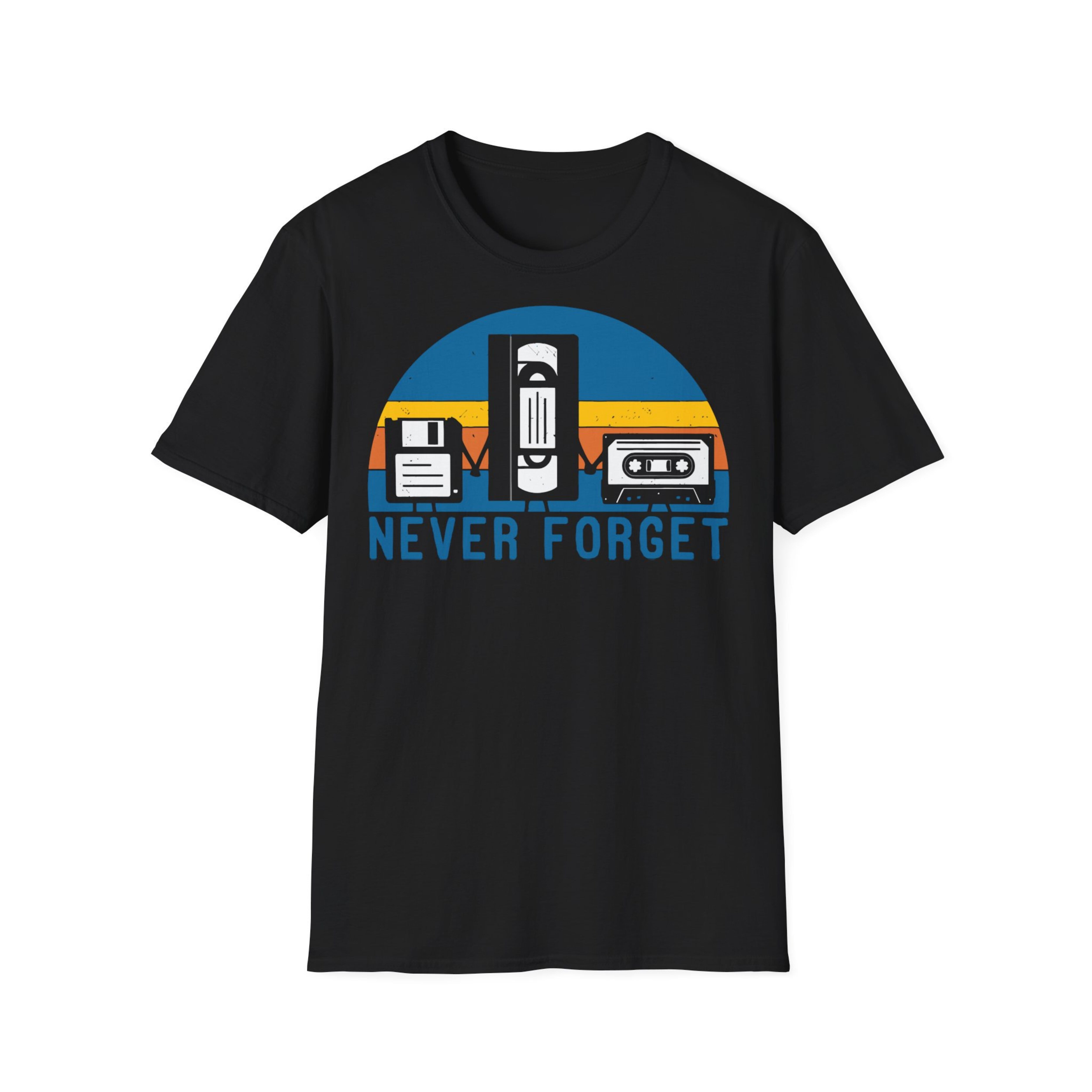Never Forget T-shirt - Vintage Vhs, Floppy disk, audio cassette ...