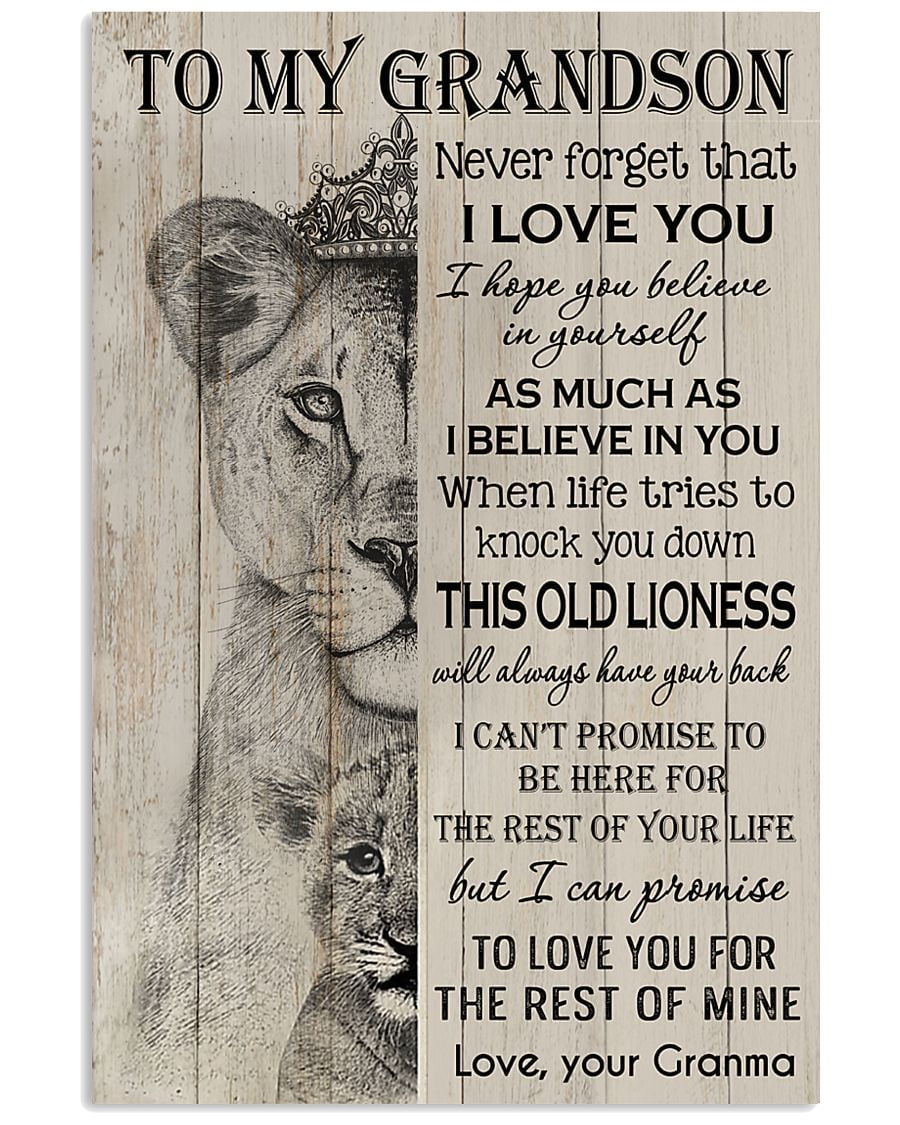 Never Forget That I Love You Quote Gift For Grandson From Granma Vertical Poster 16 x 24 Inch ...