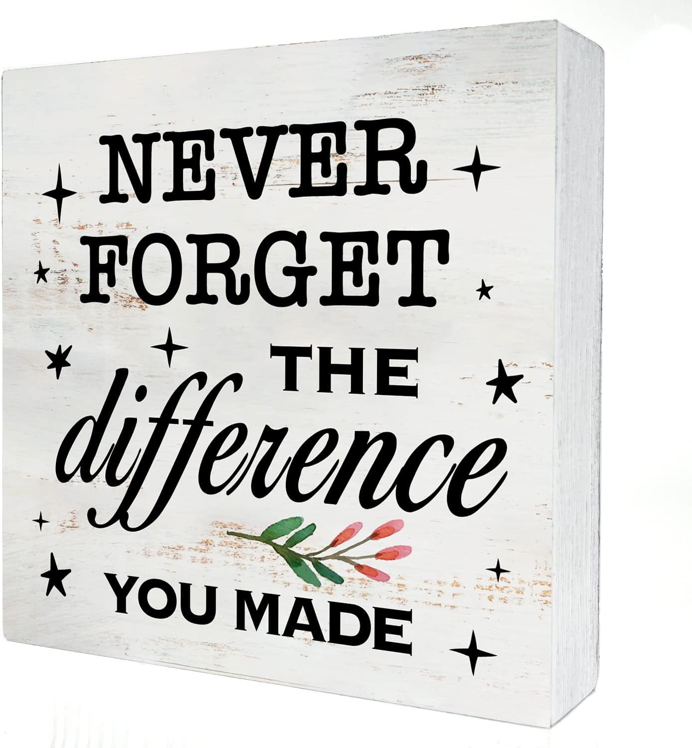 Never Forget The Difference You Made Wood Box Sign Decor Rustic ...