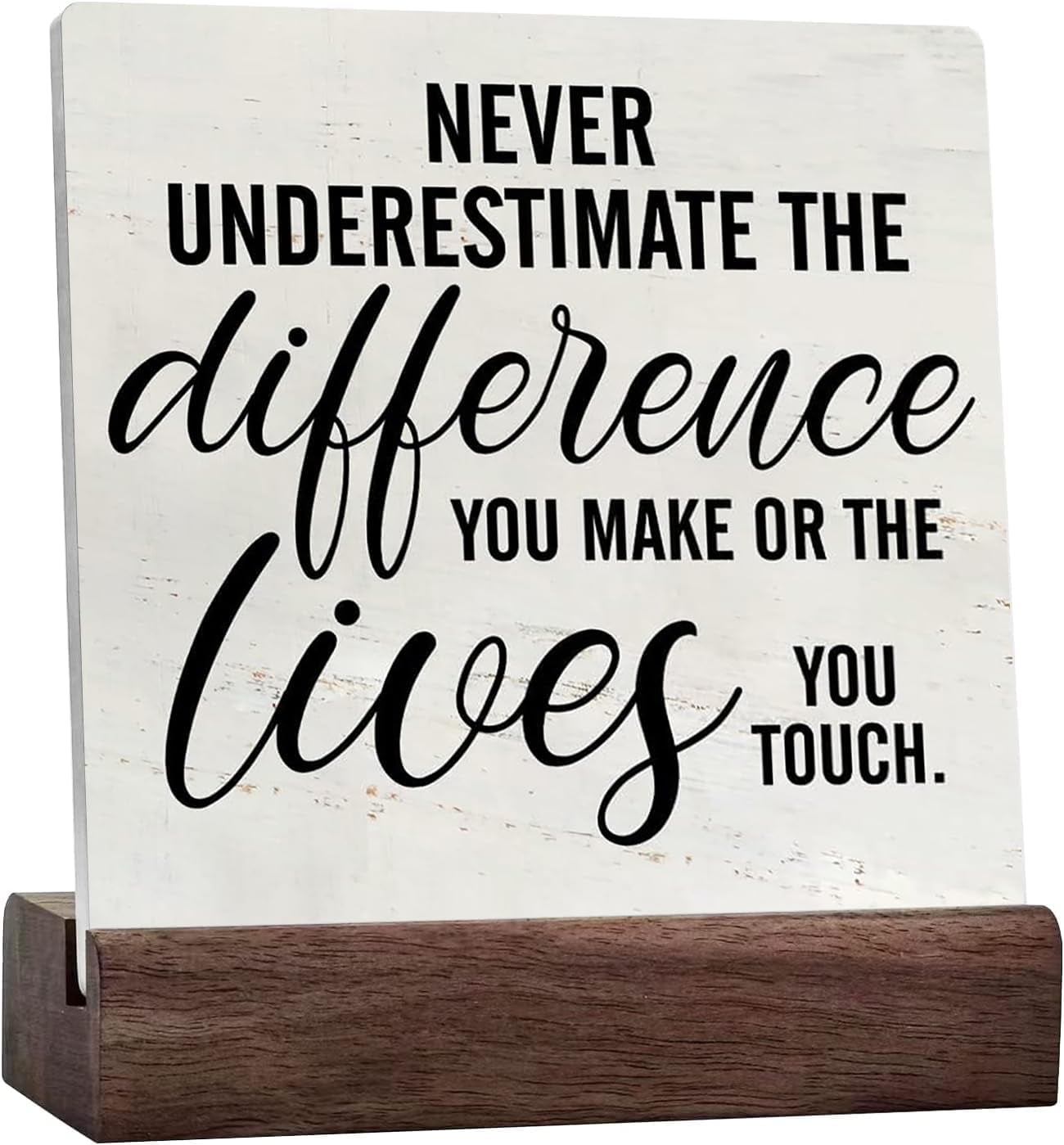 Never Forget The Difference You Make Sign Wood Desk Sign Decor Thank ...