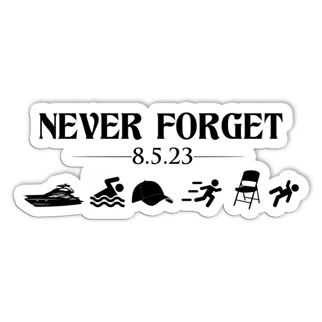 Never Forget White Folding Chair Fightin Trending 2023 Sticker Phone ...
