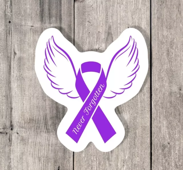 Never Forgotten Overdose Awareness Ribbon Laptop Water Bottle Sticker ...