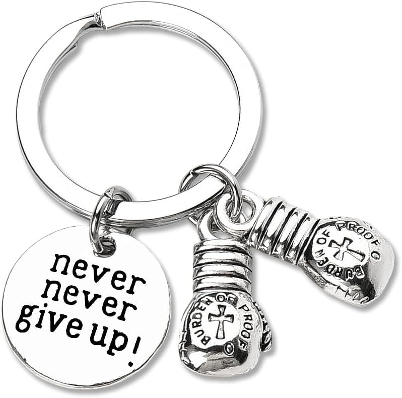 Never Give Up Boxing Keychain Gifts for Boxer Boxing Lover Boxing Glove ...