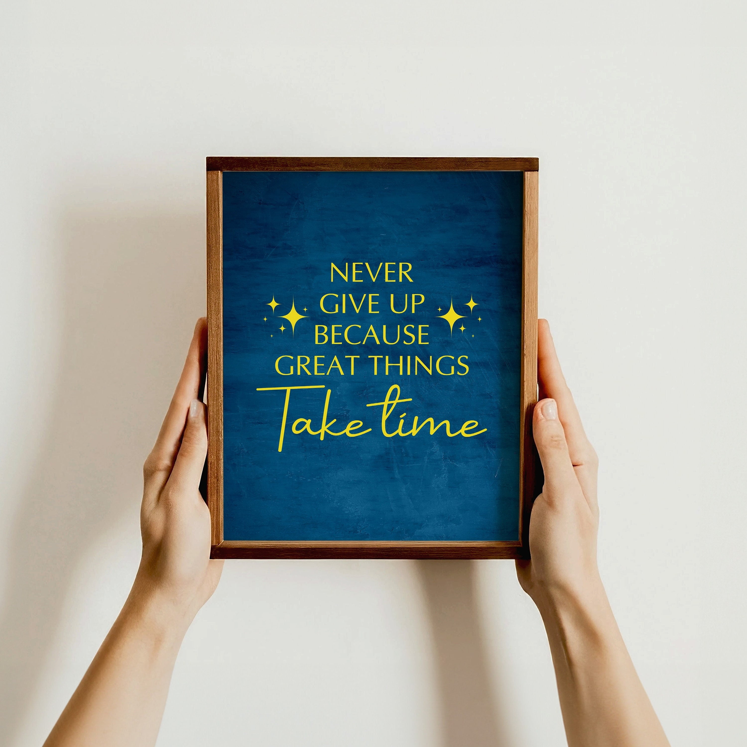 Never Give Up Motivational Wall Art, Inspirational Quote Print, Great ...