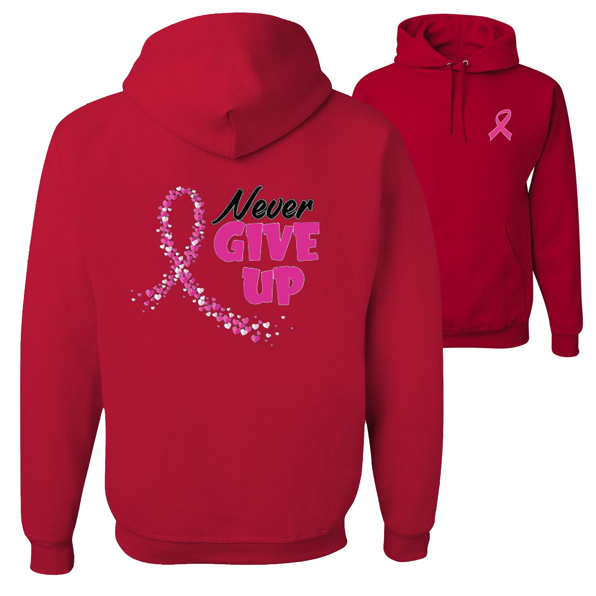 Never Give Up Fight Cancer Breast Cancer Awareness Graphic Frontandback