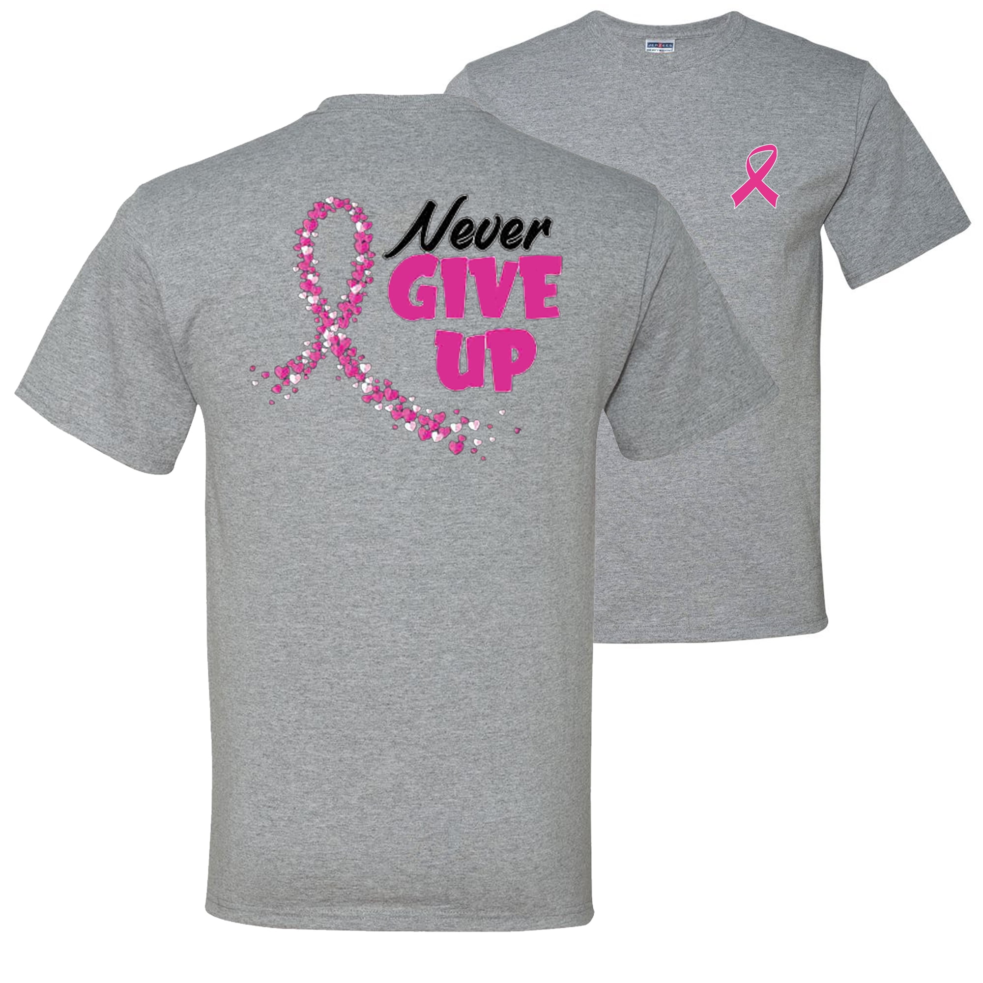 Never Give Up Fight Cancer Breast Cancer Awareness Graphic FRONT&BACK ...