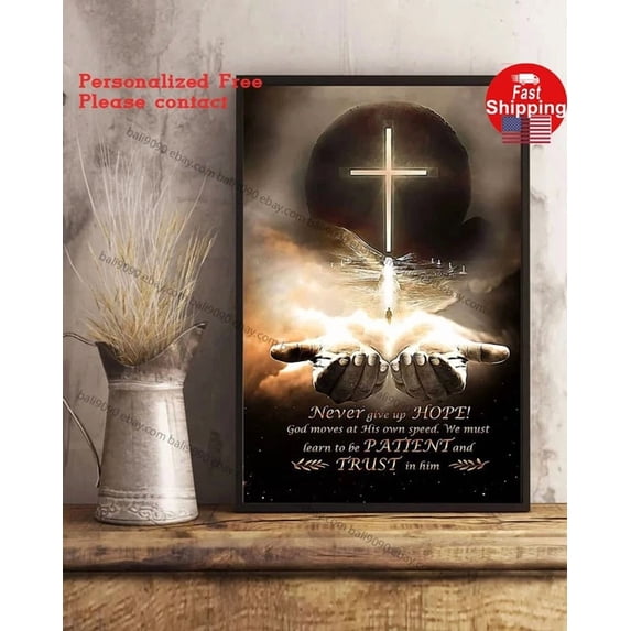 Never Give Up Hope Poster Art - Jesus Poster Wall Art Home Decor ...