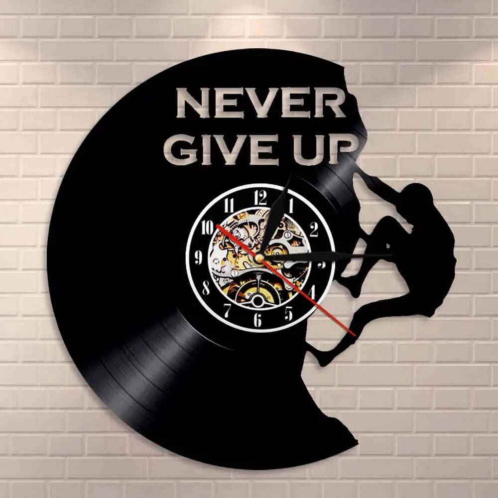 Never Give Up Inspirational Home Decor Interior Sport Art Climbing Wall ...