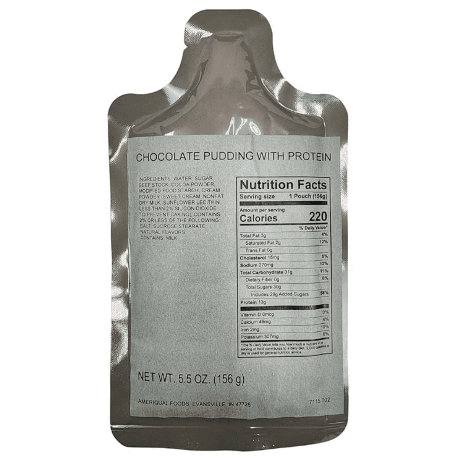 Never Issued MRE Entree: Chocolate Pudding With Protein (1 Pack ...