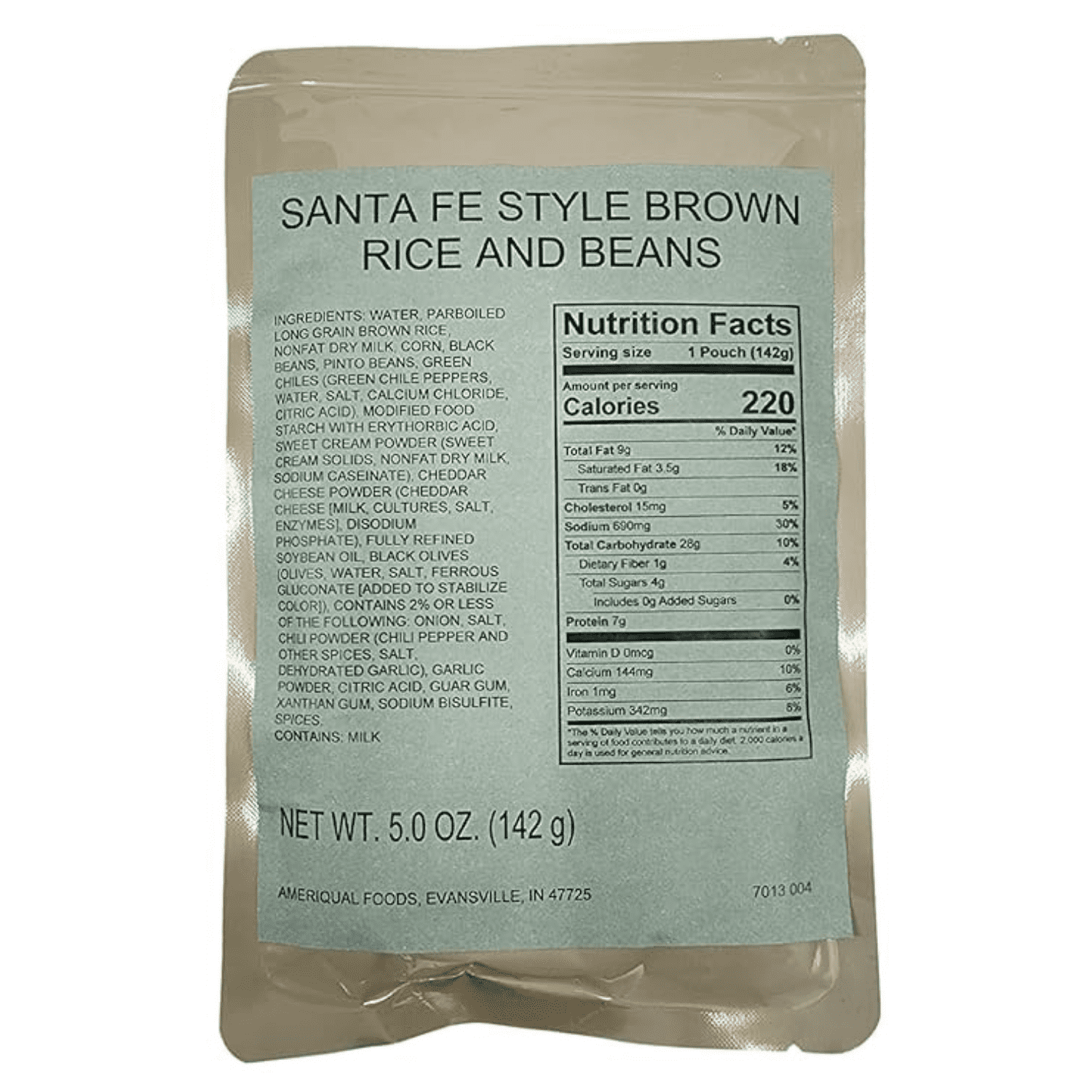 Never Issued MRE Entree: Santa Fe Brown Rice And Beans (1 Pack ...