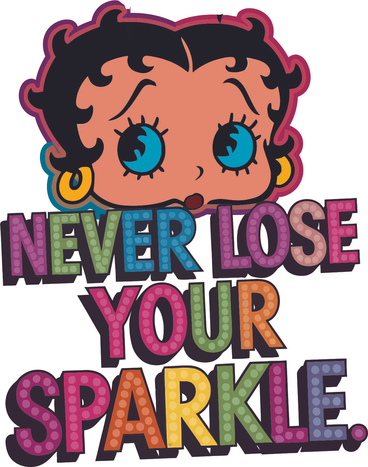 Never Lose Your Sparkle Betty Boop Fun Mantra Cartoon Character ...
