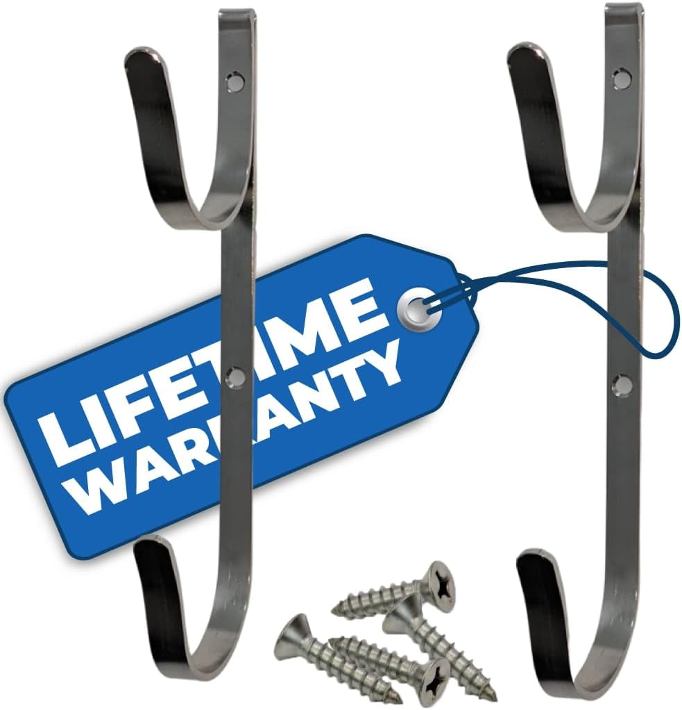 Never Rust Pool Pole Hangers - 2 ProTuff Heavy Duty Double Hooks w ...