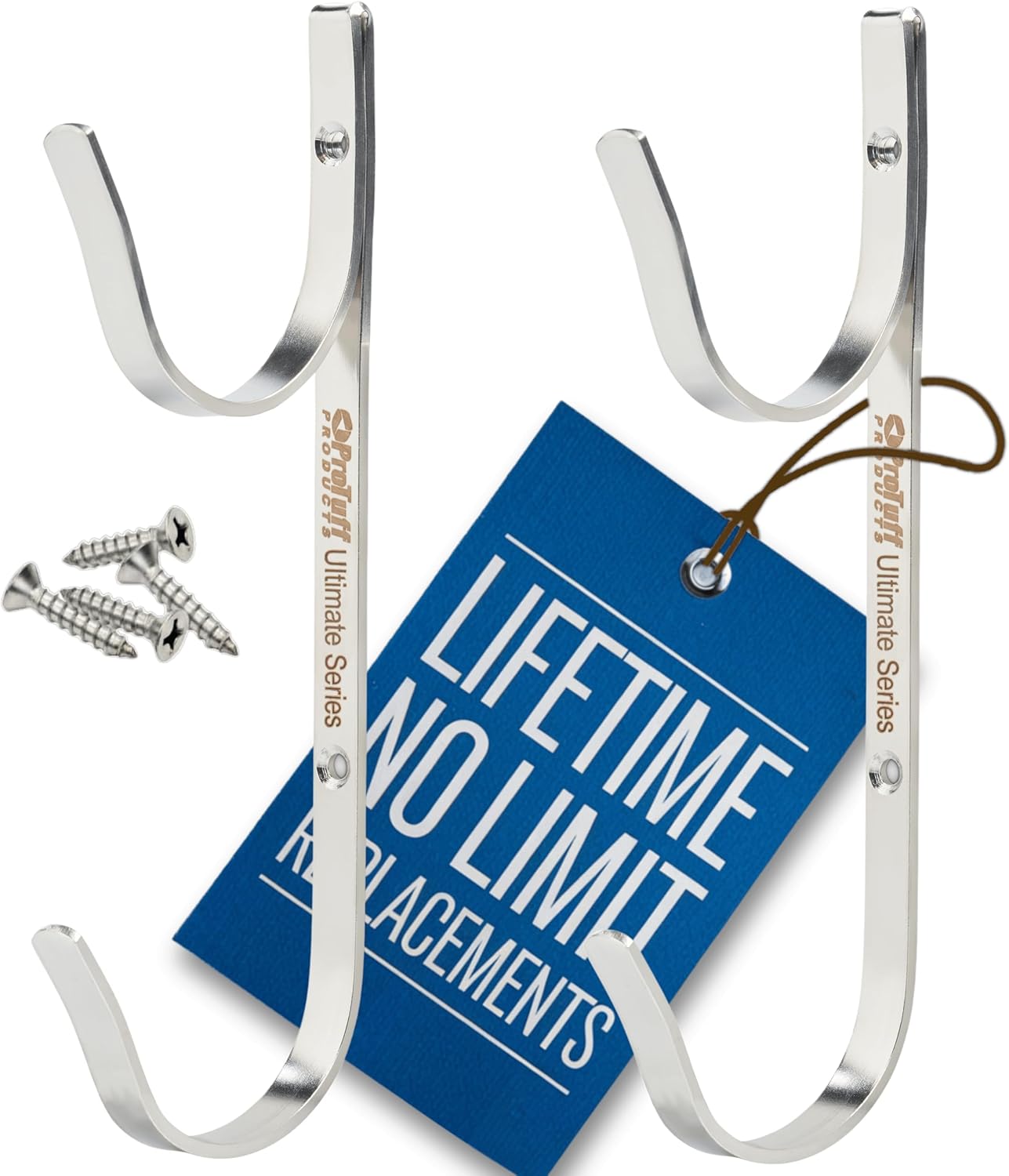 Never Rust Pool Pole Hangers - 2 ProTuff Heavy Duty Double Hooks w ...