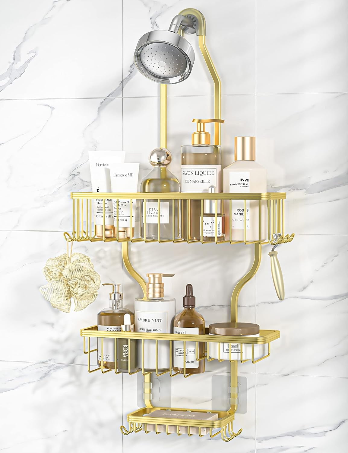Never Rust Shower Caddy Hanging Organizer - Aluminum Over-the ...