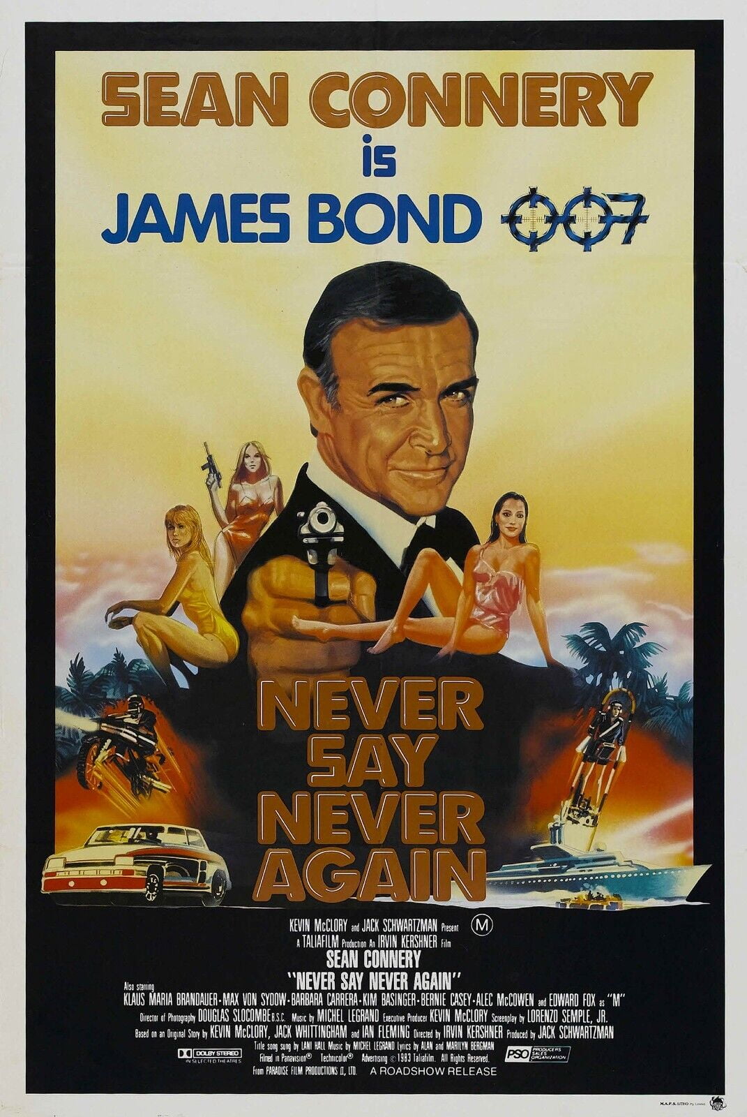 Never Say Never Again James Bond 007 Movie Poster Sean Connery
