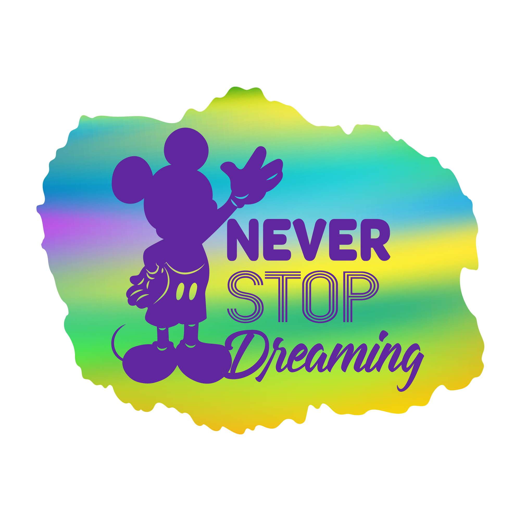 Never Stop Dreaming Dream Big Inspirational Quote Watercolor Design ...