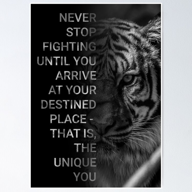 Never Stop Fighting Poster- Unframed Poster | Wall Art | Perfect For ...