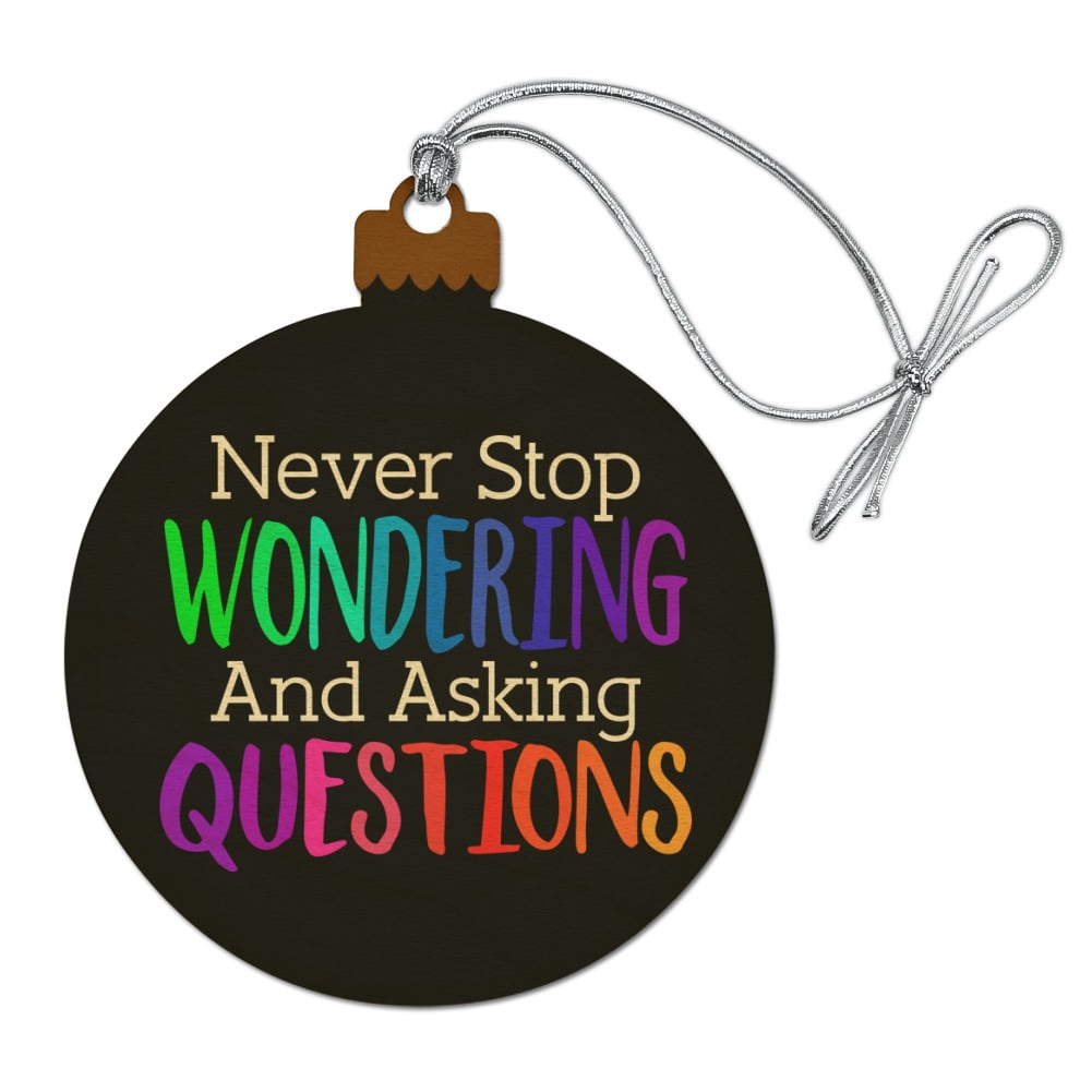 Never Stop Wondering and Asking Questions Wood Christmas Tree Holiday ...