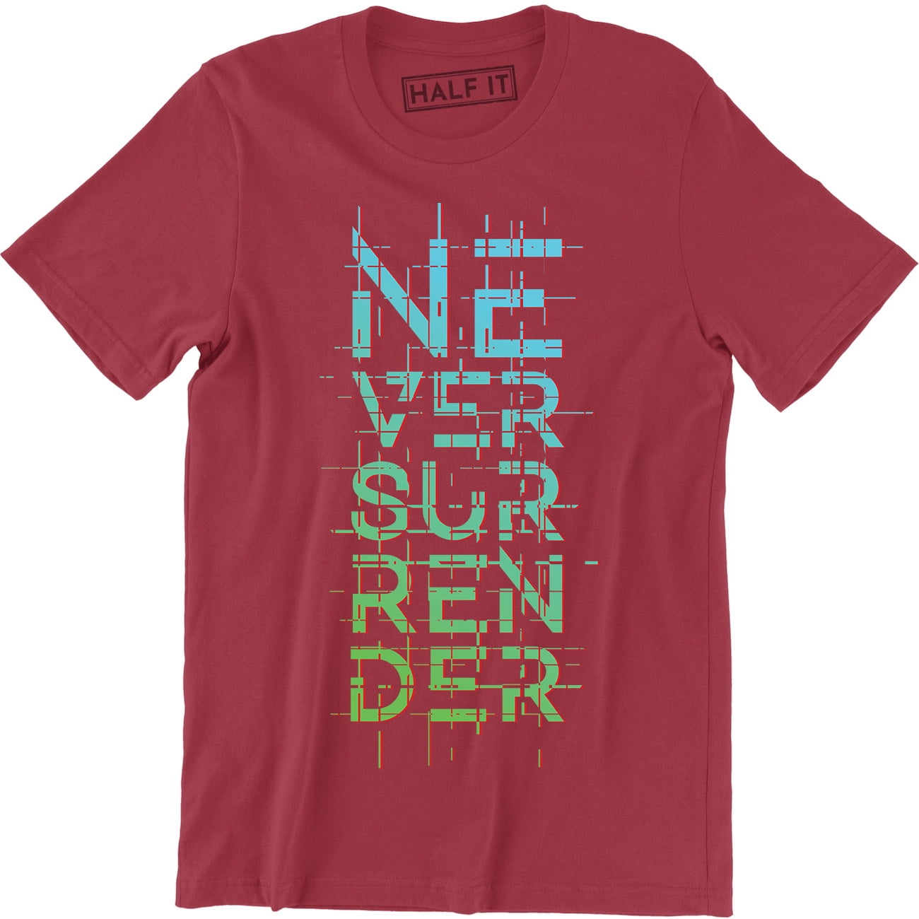 Never Surrender Typography - Motivational Quotes Men's T-Shirt ...