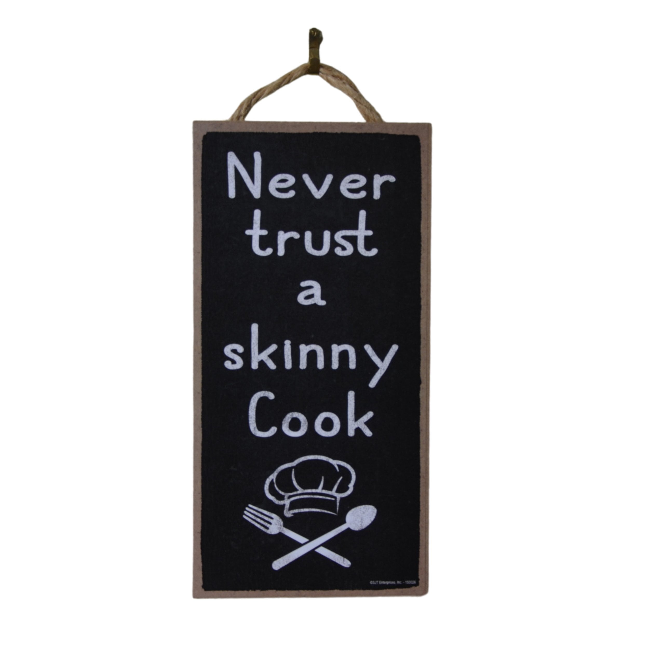 Never Trust a Skinny Cook Wood Sign, Funny Kitchen Wall Decor, Wood ...