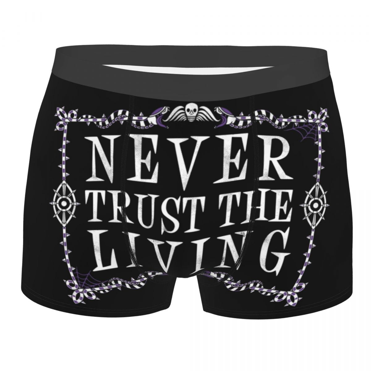 Never Trust The Living Underwear Men Sexy Printed Goth Occult Halloween ...