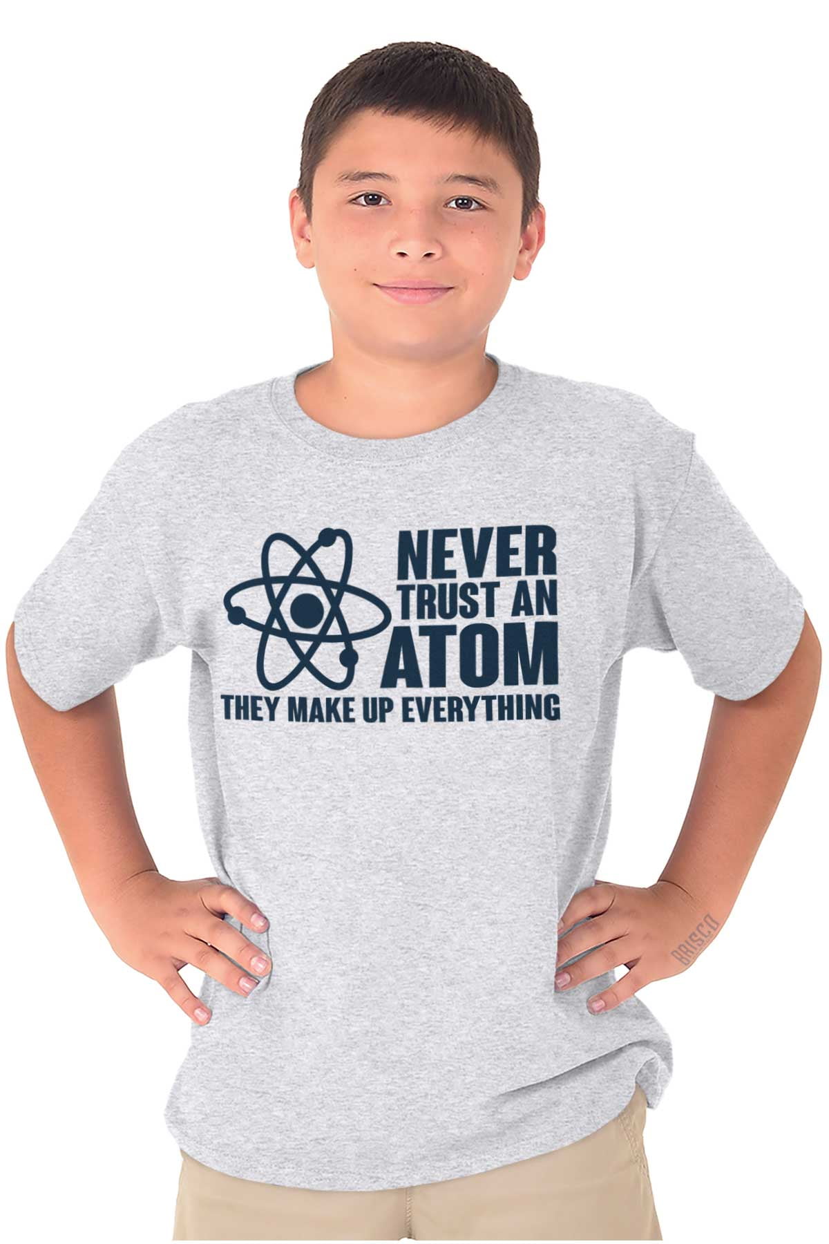 Never Trust an Atom Science Nerd Geek Crewneck T Shirts Boy Girl Teen ...