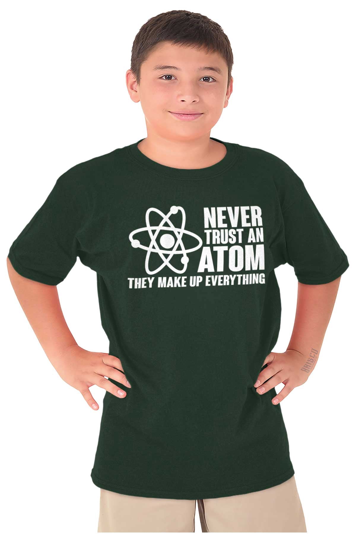 Never Trust an Atom Science Nerd Geek Crewneck T Shirts Boy Girl Teen ...