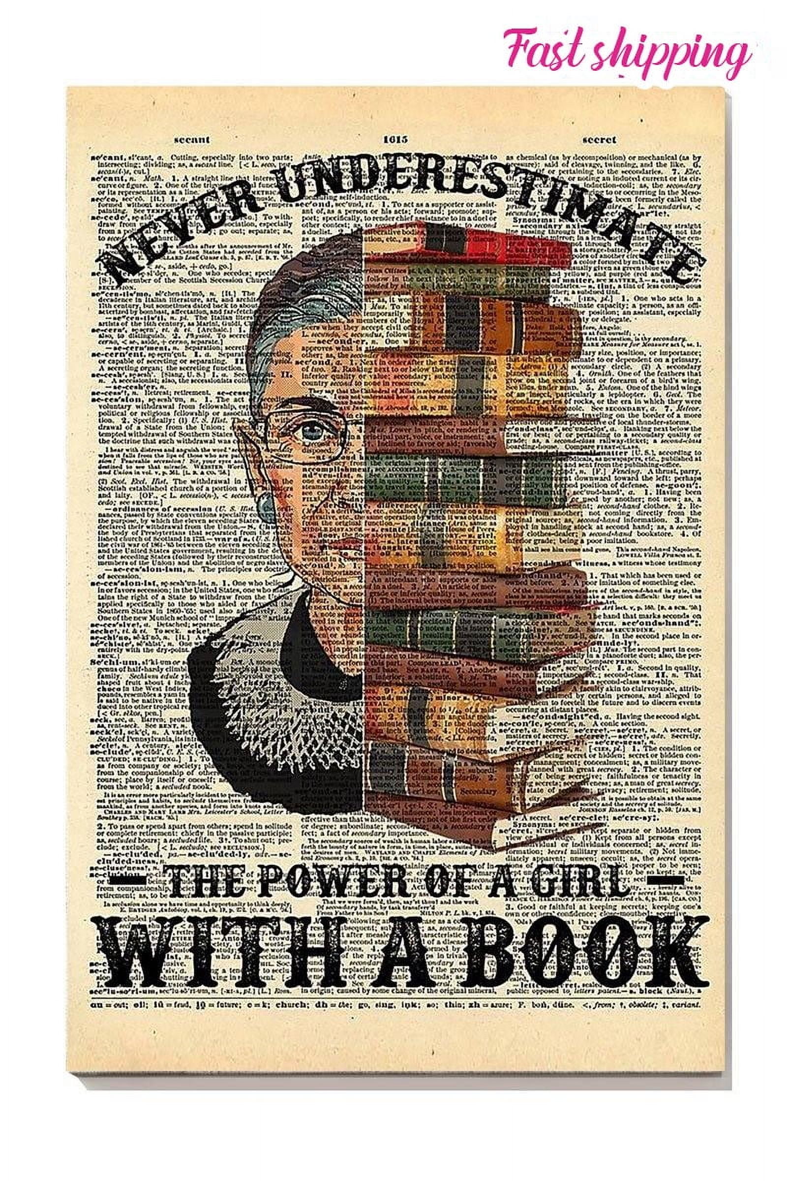 Never Underestie Power Of Girl With Book Rbg Motivation For Poster Wall ...