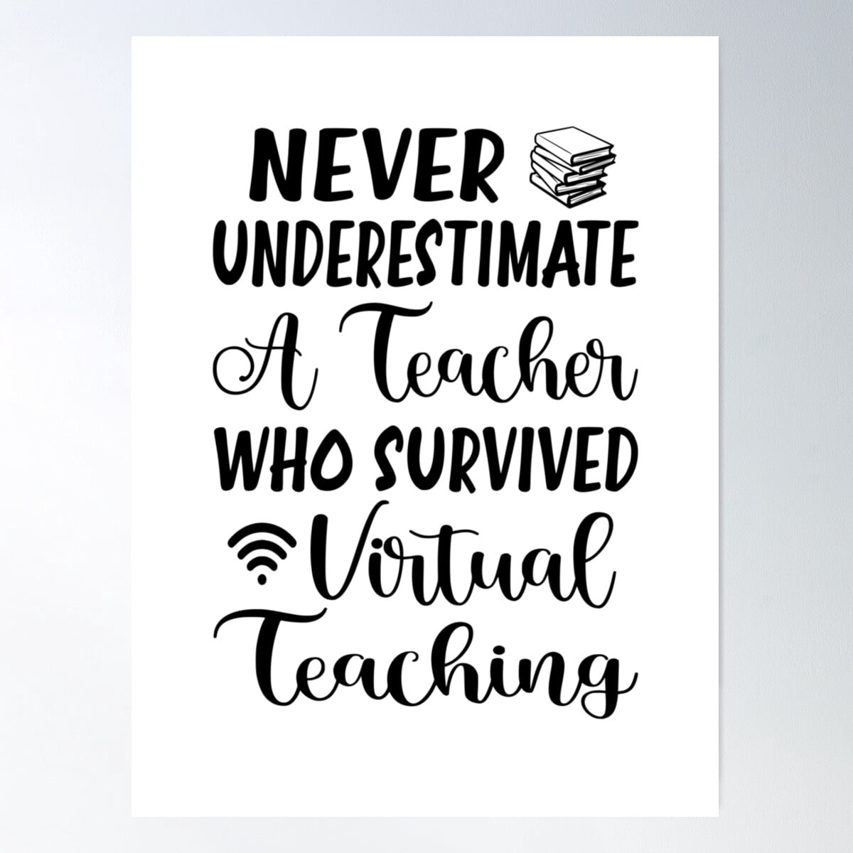 Never Underestimate A Teacher Who Survived Virtual Teaching Poster Wall ...