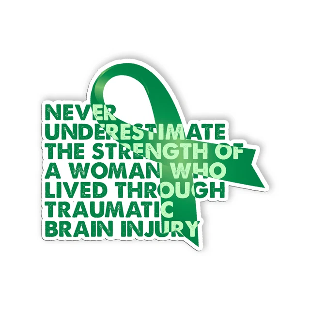 Never Underestimate Woman Traumatic Sticker Brain Injury Sticker Phone ...