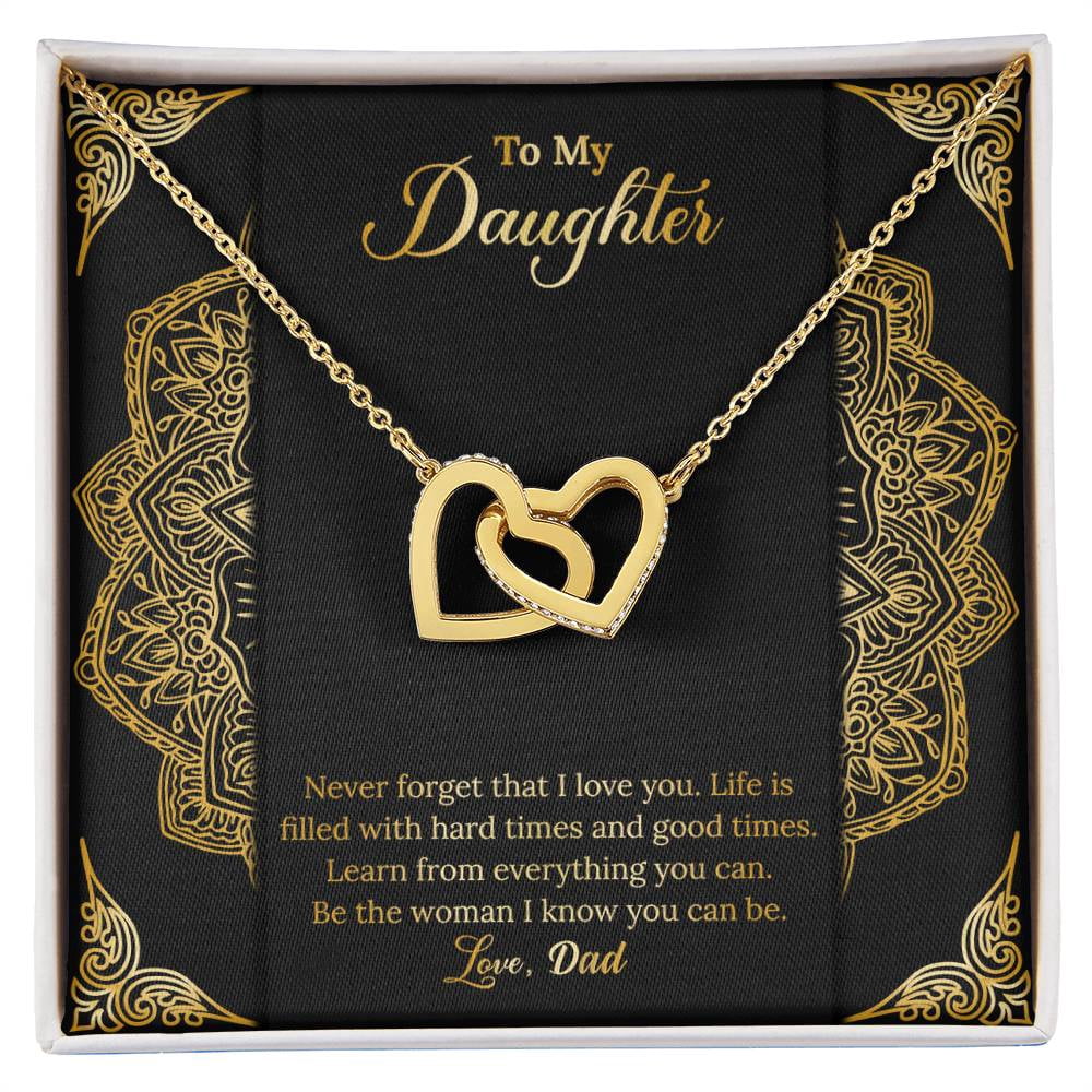 Never forget that I love you. Necklace. Two hearts, Interlocking Hearts ...