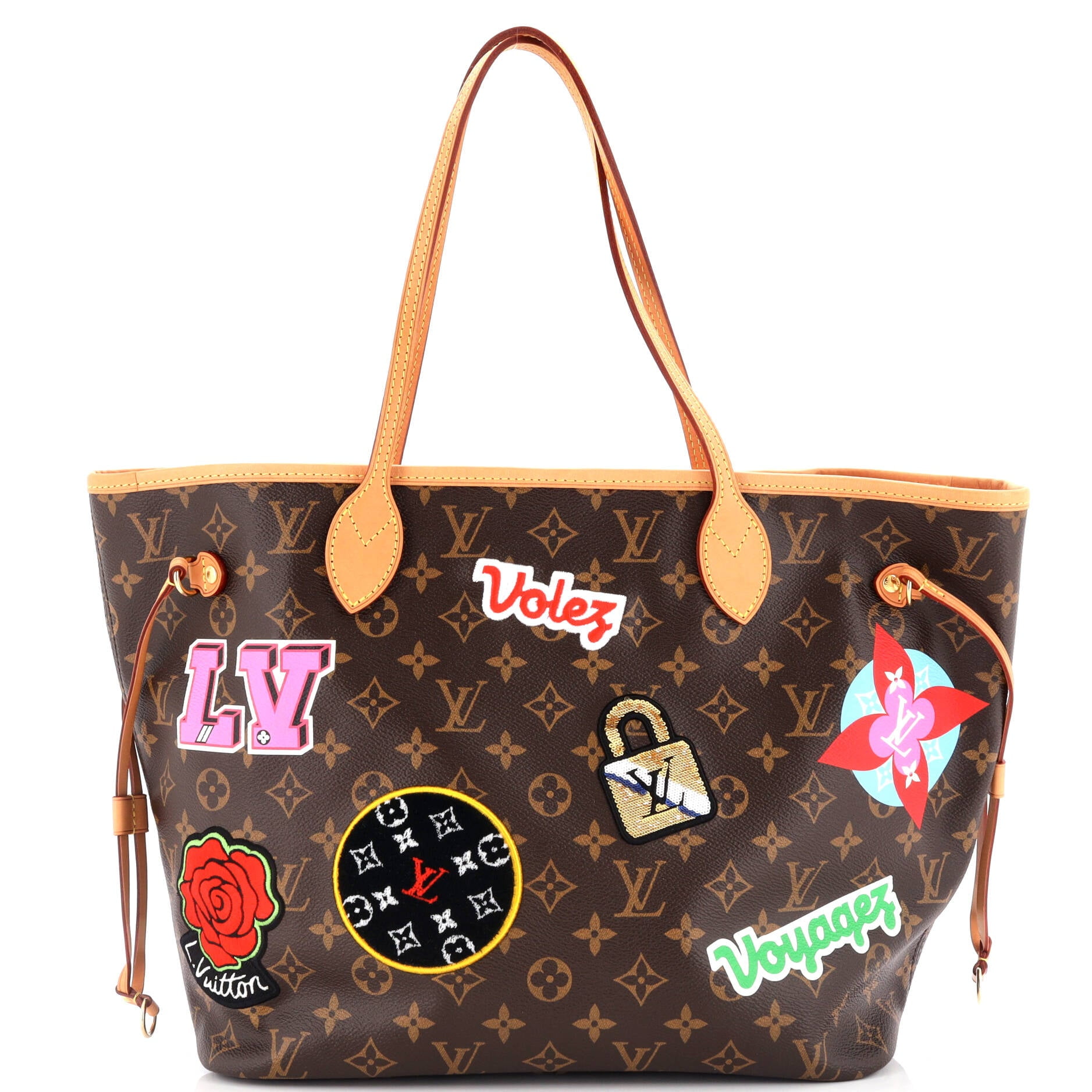Pre-Owned Neverfull NM Tote Limited Edition Patches Monogram Canvas MM ...