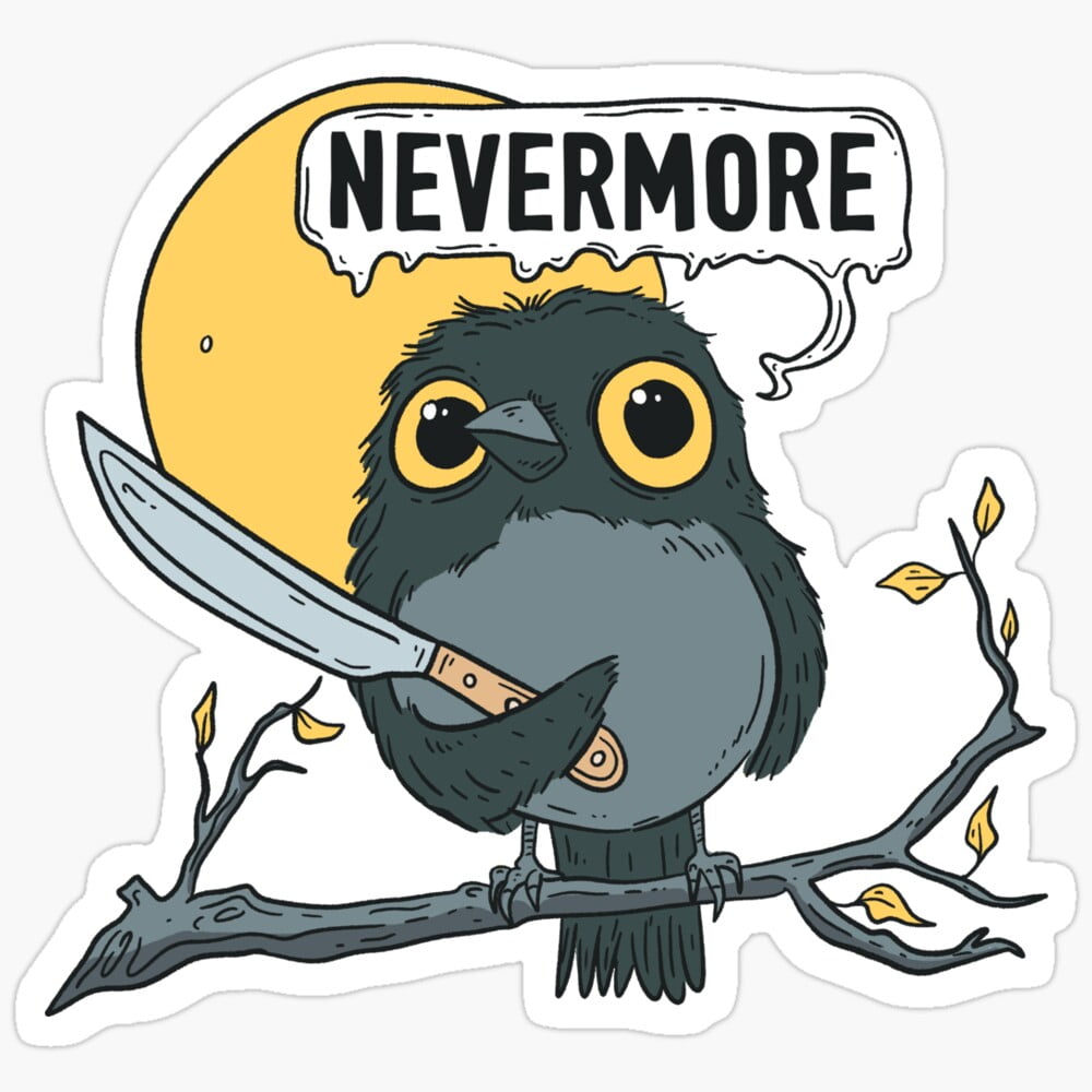 Nevermore Raven Sticker Phone Decal Water Bottle Stickers Car Decals ...