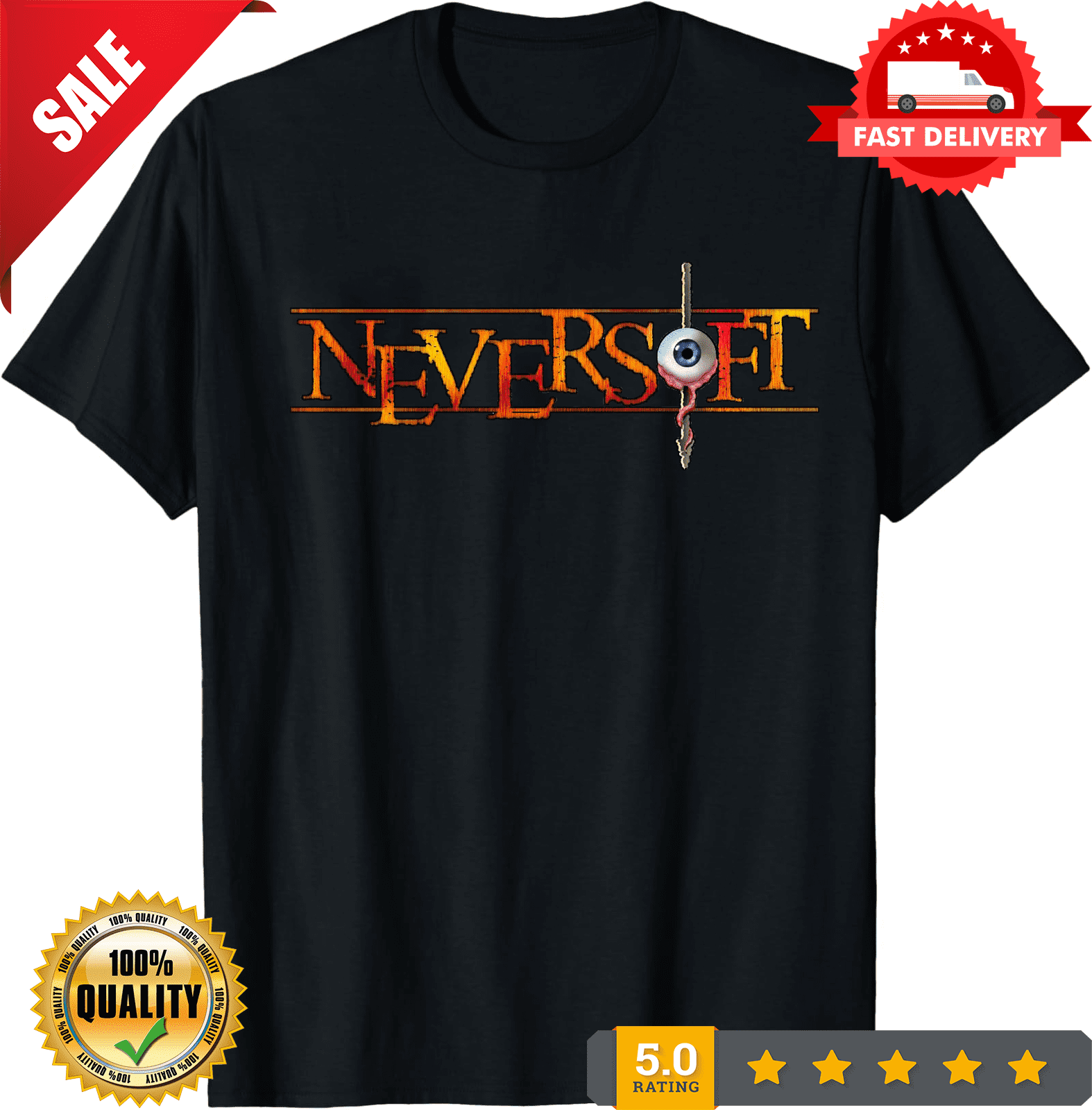 Neversoft logo game Active T-Shirt Logo T-Shirt Funny Size S to 5XL ...