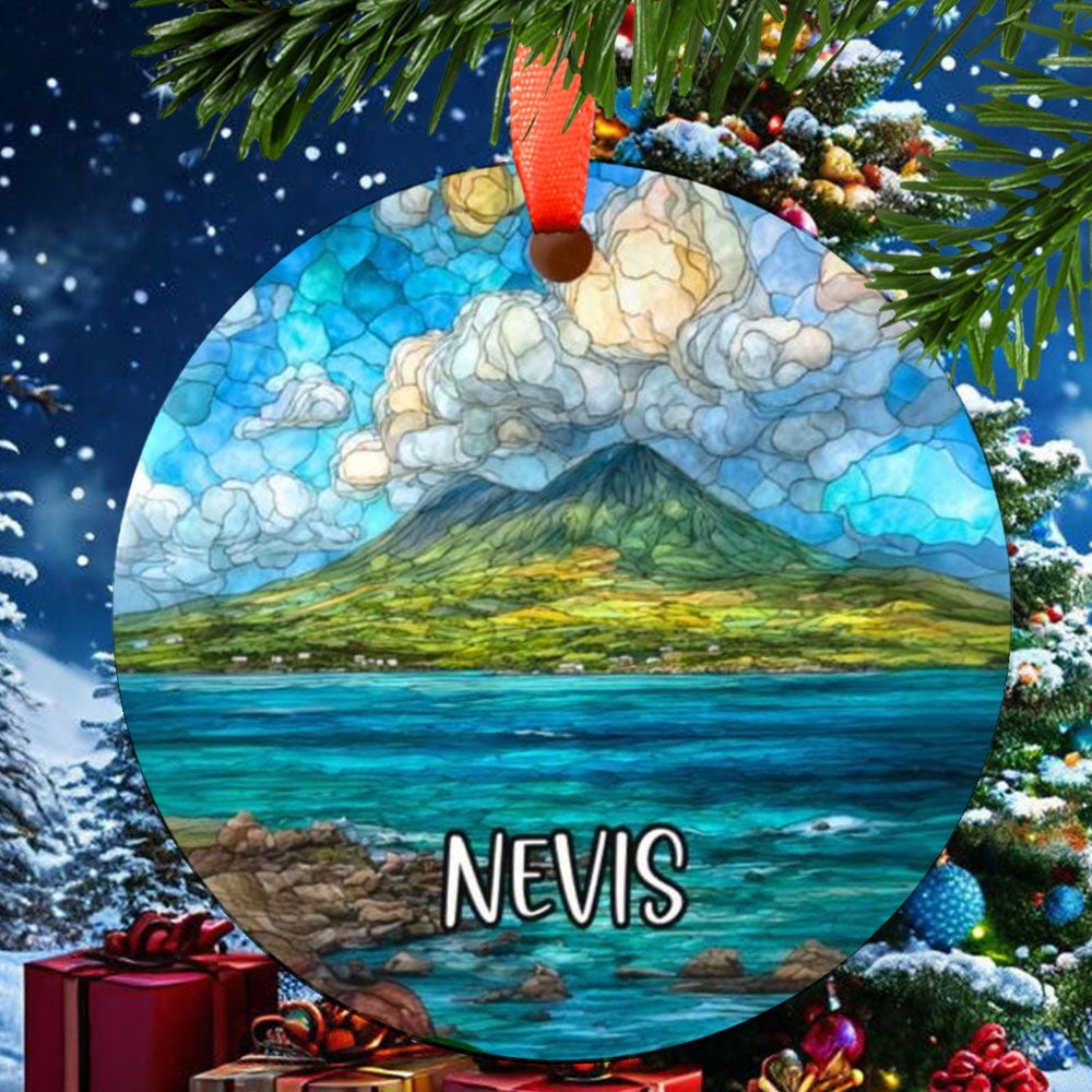 Nevis Christmas Ornament, Ceramic, Acrylic - Pacific Islands Travel ...