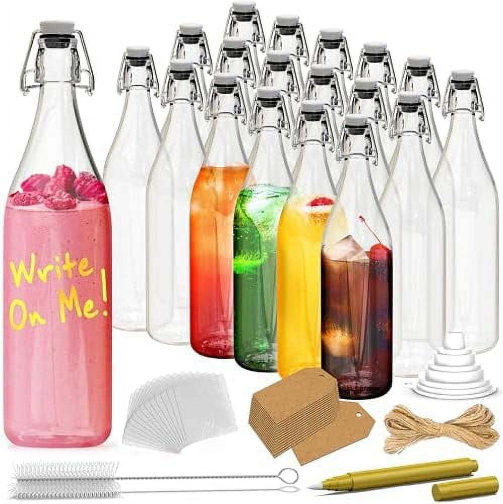 Nevlers 33 Oz Glass Bottles with Airtight Lid | 18 Pack Clear Swing Top ...