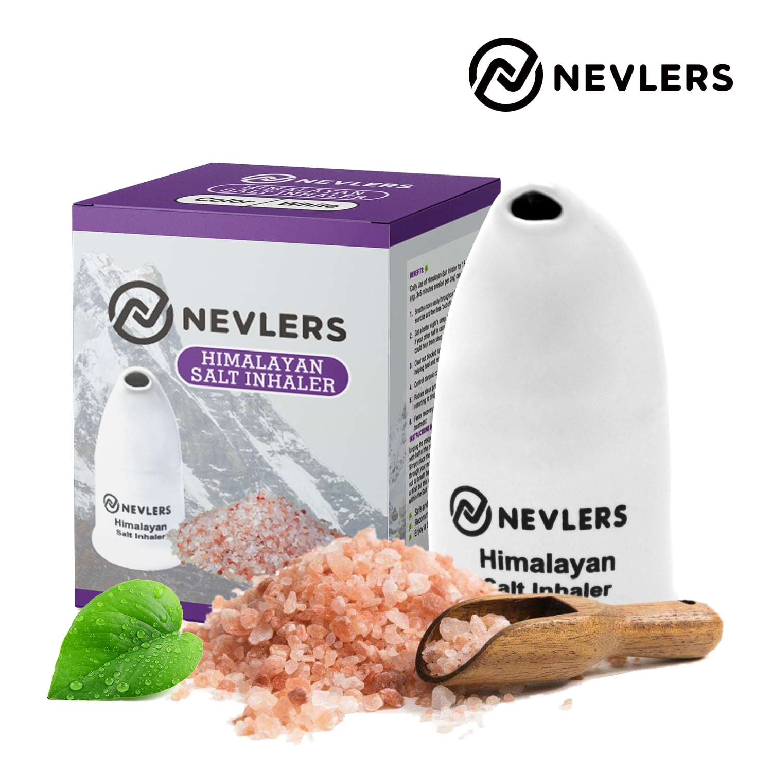 Nevlers White Himalayan Salt Inhaler - All-Natural Himalayan Salt ...