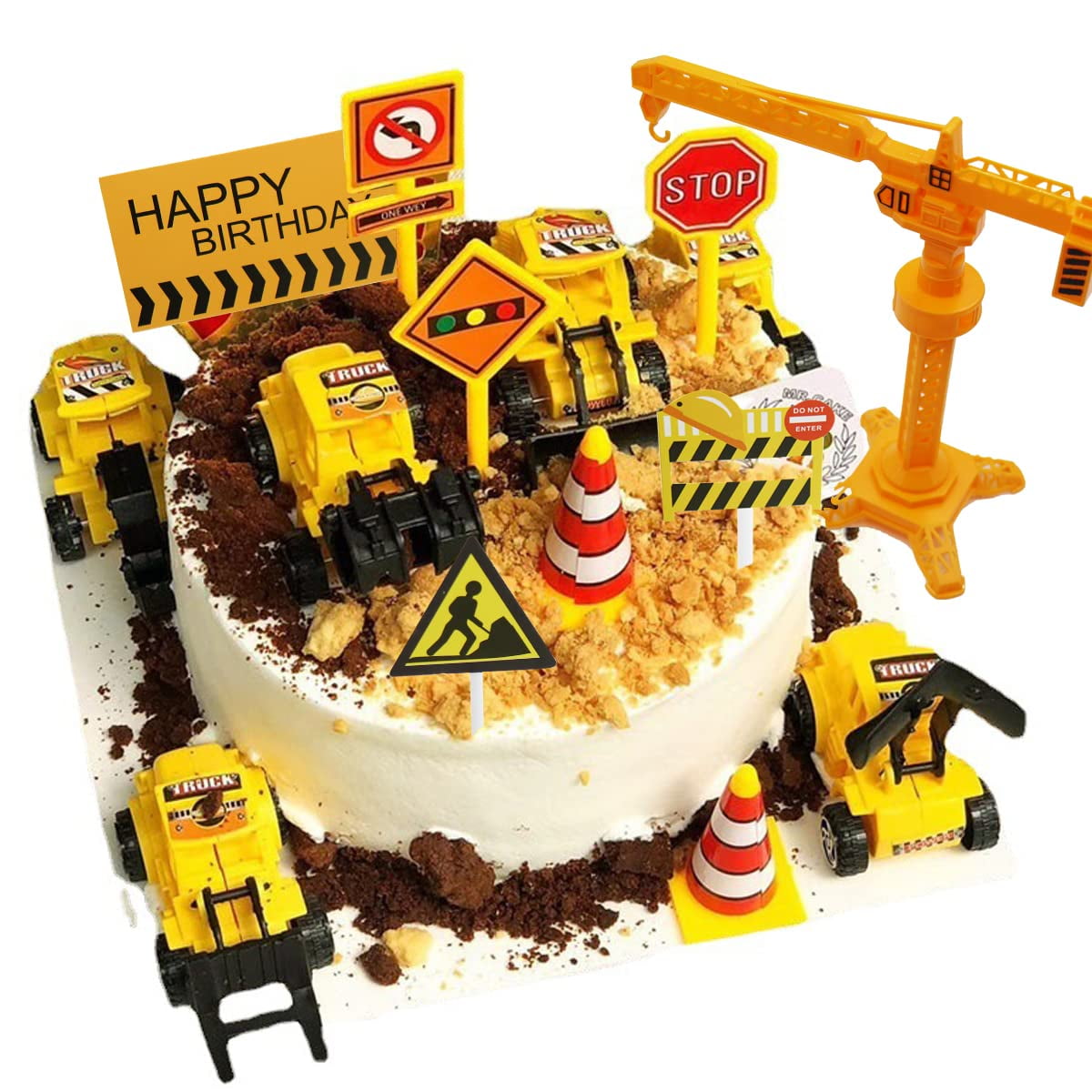 Nevperish 18 PCSEGSC Construction Cake Toppers Vehicles Cake Decoration ...