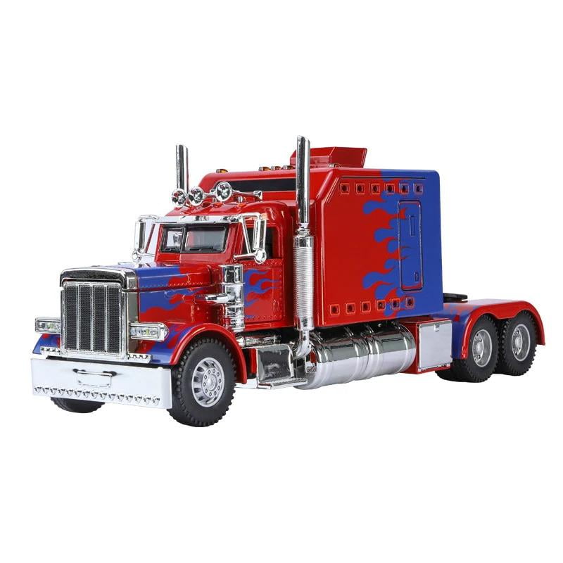 New 1/24 Trailer Truck Head Car Model Diecast Metal Container Truck ...