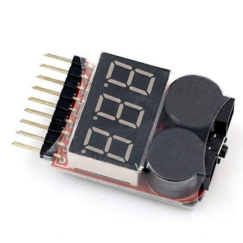 New 1-8S Lipo/Li-ion/Fe Battery Low Voltage Meter Tester Buzzer Alarm ...
