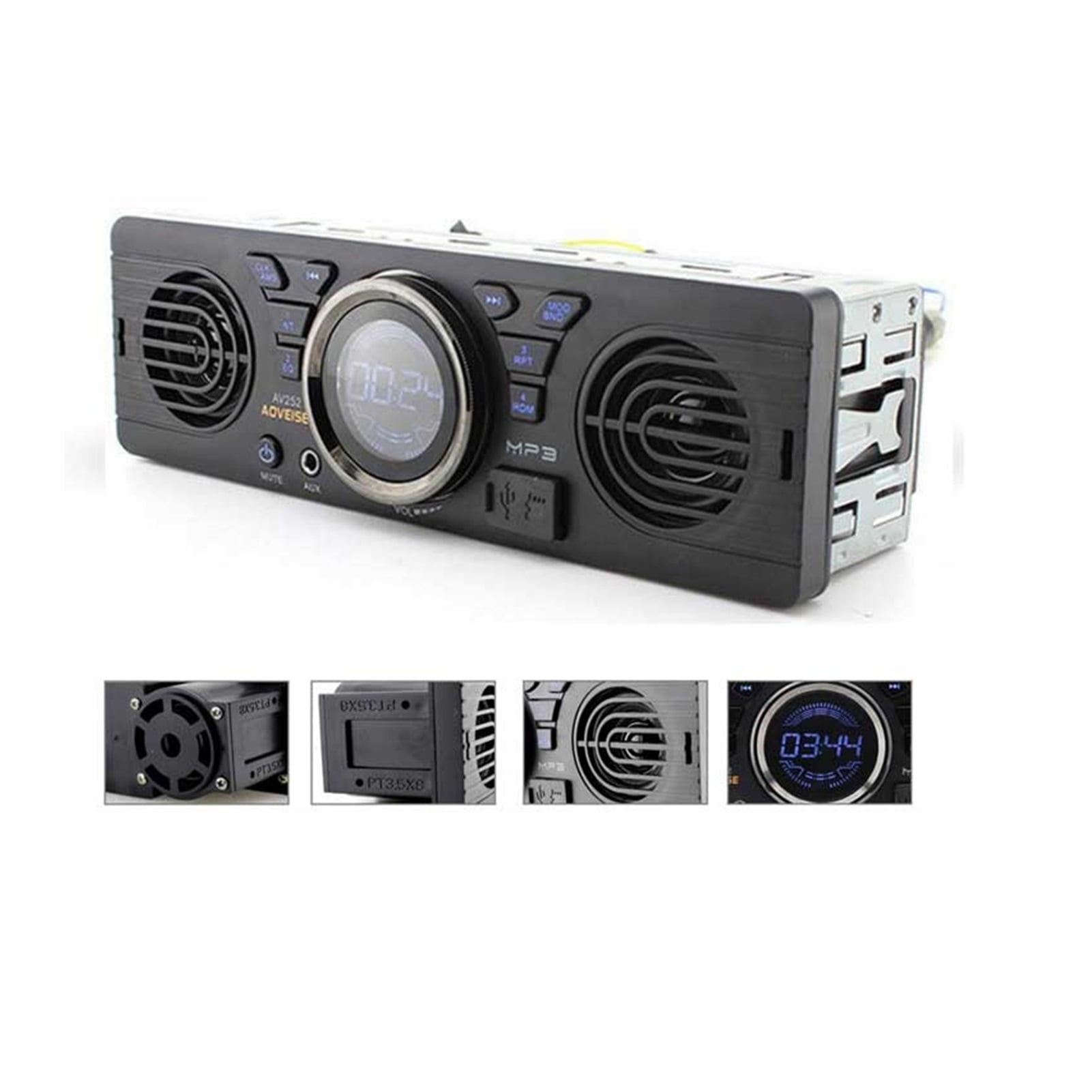 New 1 DIN 12V/24V Car Stereo FM Car Radio Bluetooth MP3 Player Audio ...