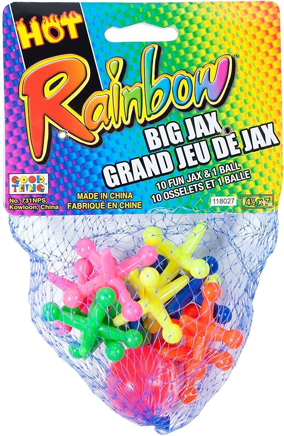 New 1 Rainbow Neon Big Jax Jacks and Ball Set - Walmart.com
