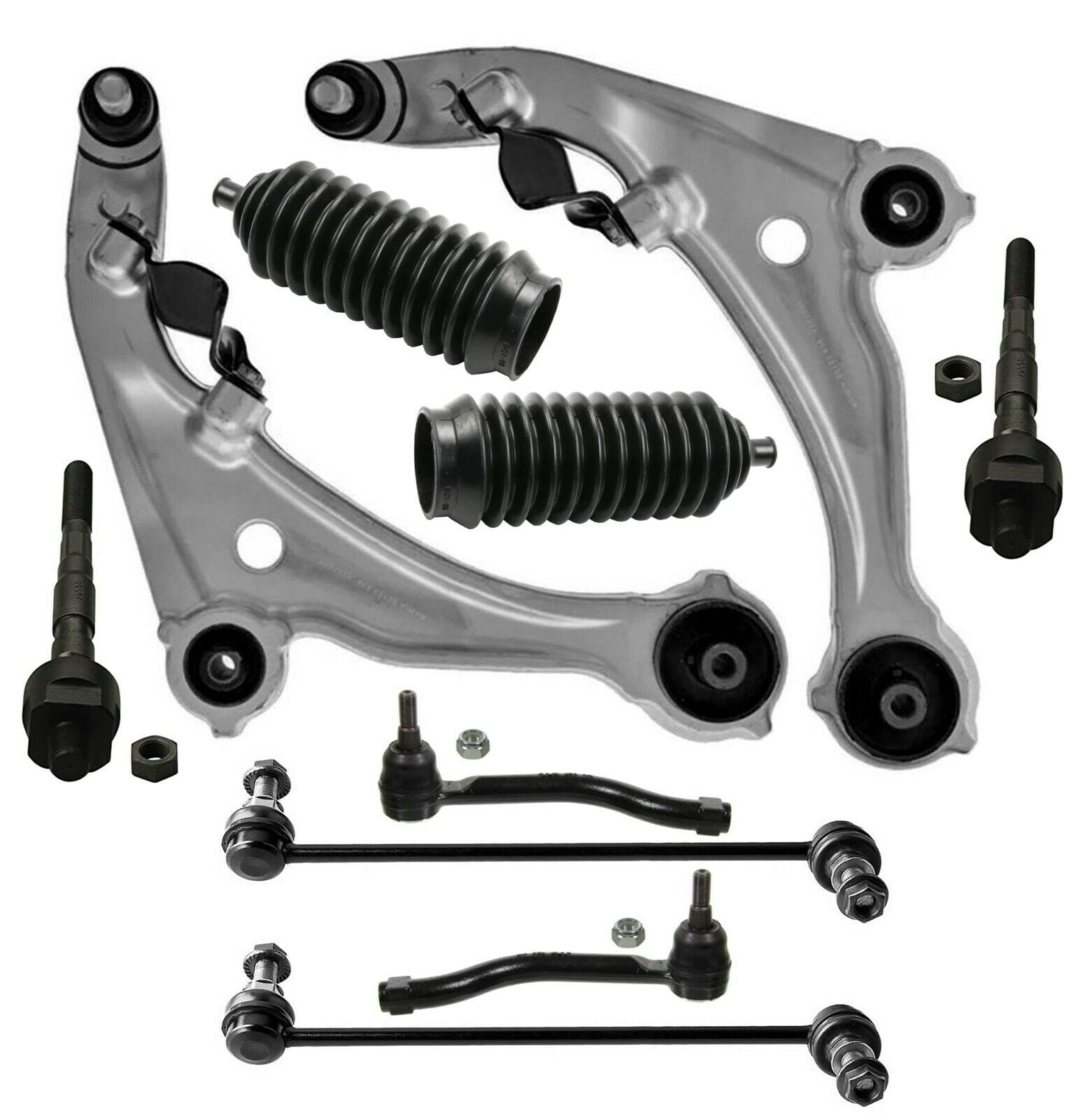 New 10 Pc Suspension Kit Lower Control Arm Tie Rod Ends Sway Bar Links ...