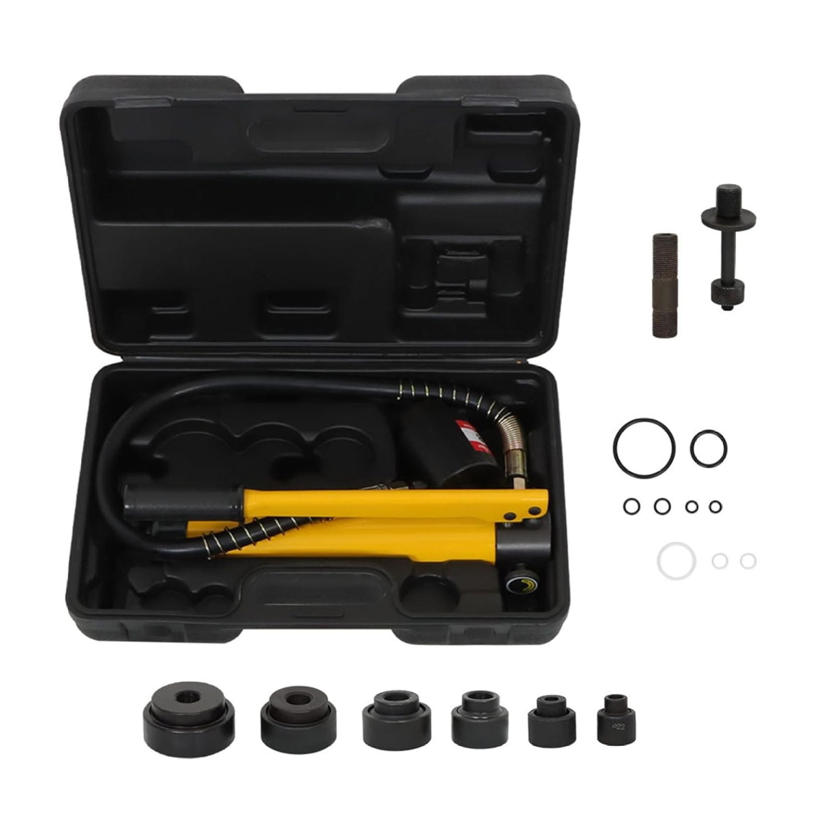 New 10 Ton 1/2" to 2" Hydraulic Knockout Punch Driver Tool Kit Electrical Conduit Hole Cutter ...