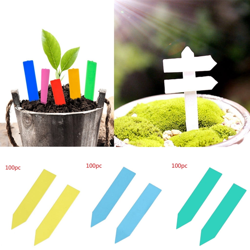 New 100 Pcs Plastic Plant Seed Labels Pot Marker Nursery Garden Stake ...